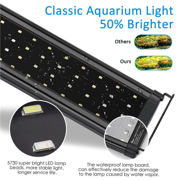 AQQA 085 Full Spectrum Fish Tank Light with Extendable Brackets ...
